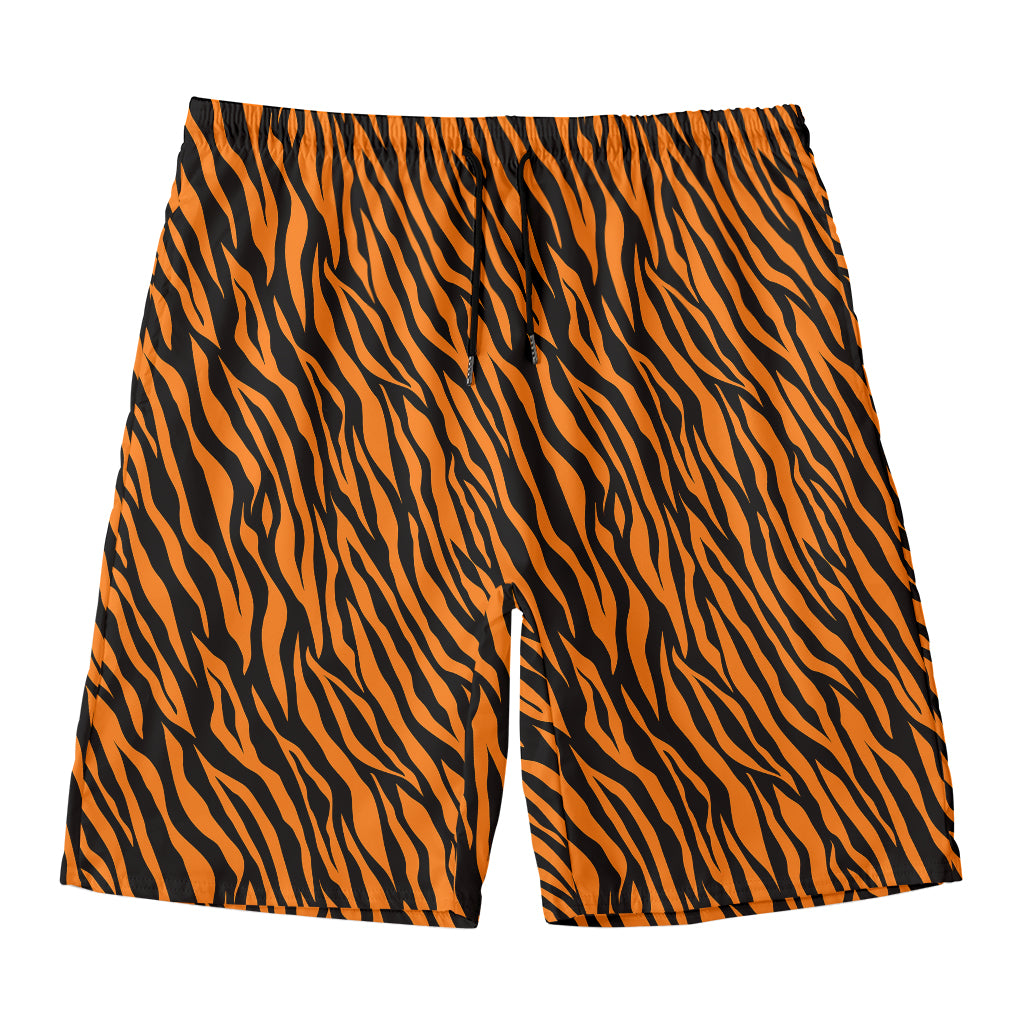 Orange And Black Tiger Stripe Print Men's Swim Trunks – GearFrost