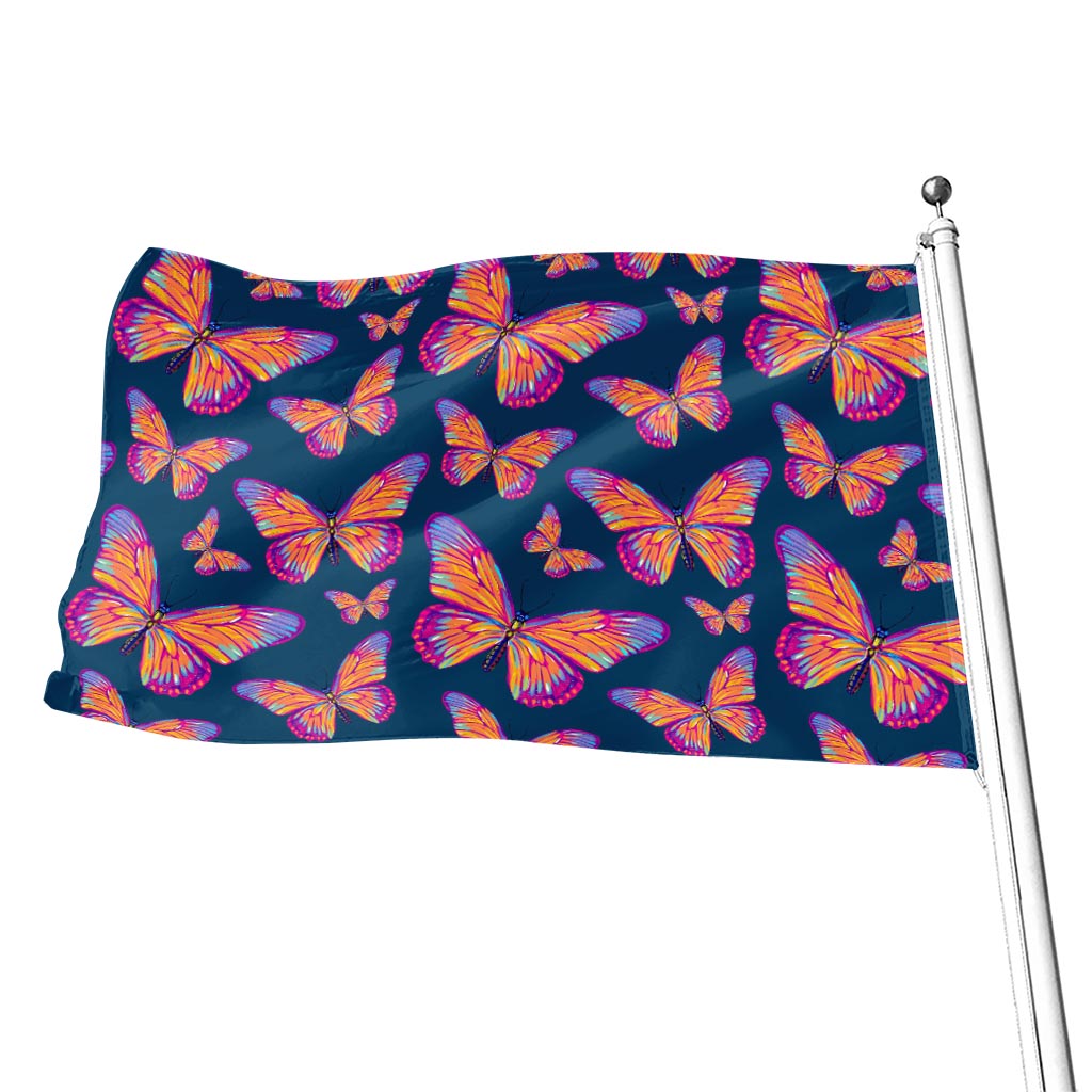 Orange And Purple Butterfly Print Flag – GearFrost