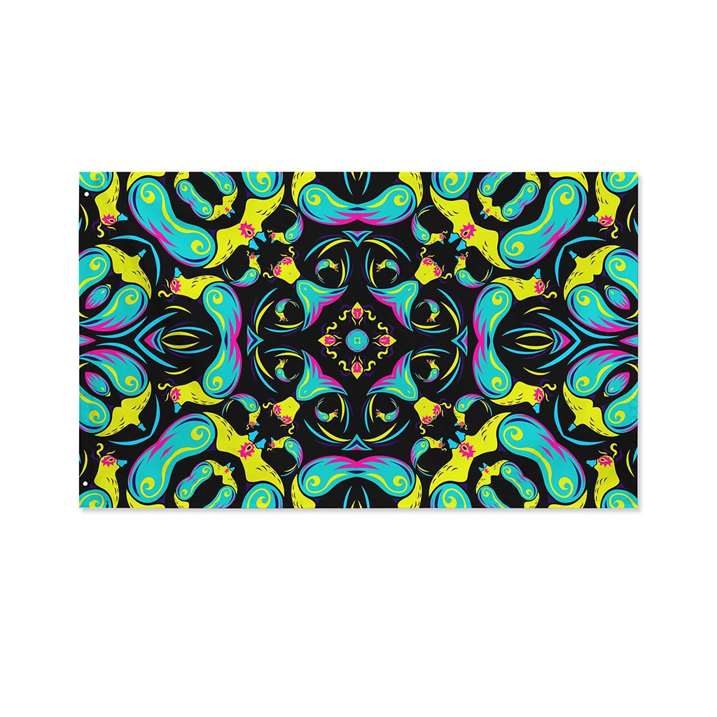 Ornament Psychedelic Trippy Print Polyester Flag – GearFrost