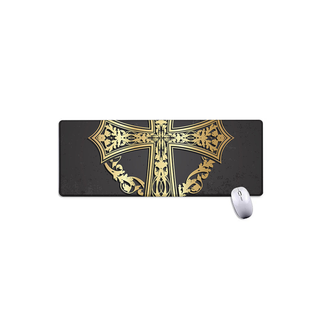Ornamental Golden Cross Print Extended Mouse Pad – GearFrost