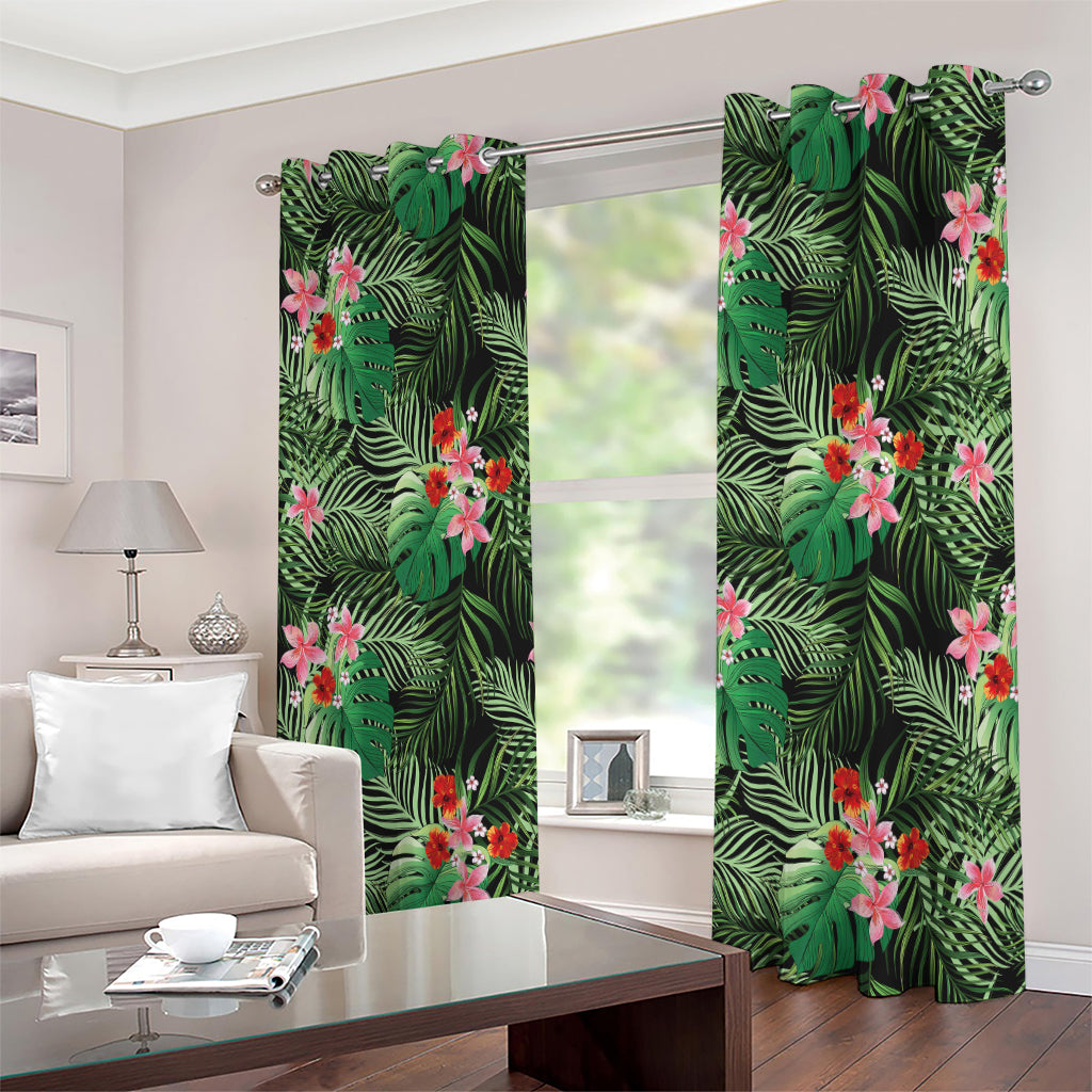 Palm Hawaiian Tropical Pattern Print Extra Wide Grommet Curtains ...