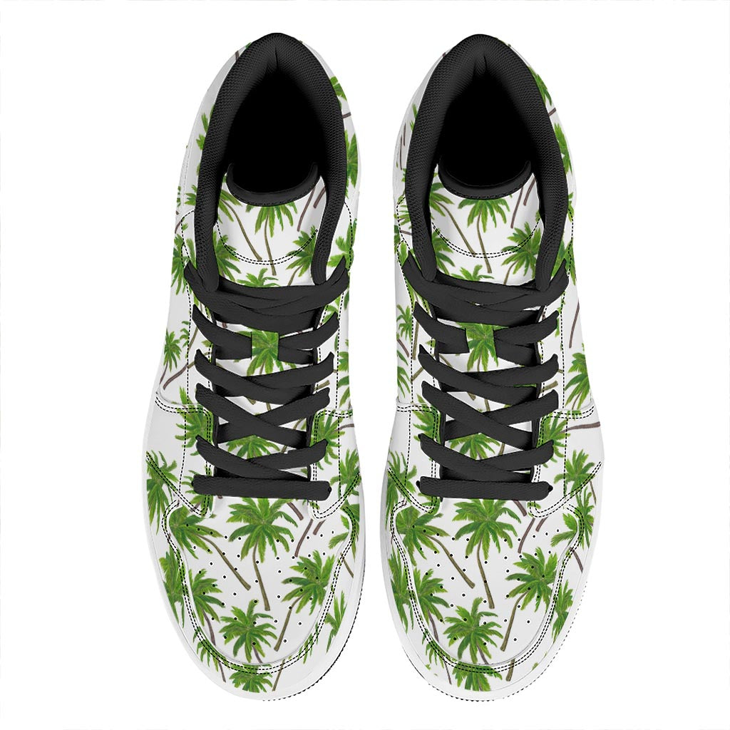 Palm Tree Pattern Print High Top Leather Sneakers – GearFrost