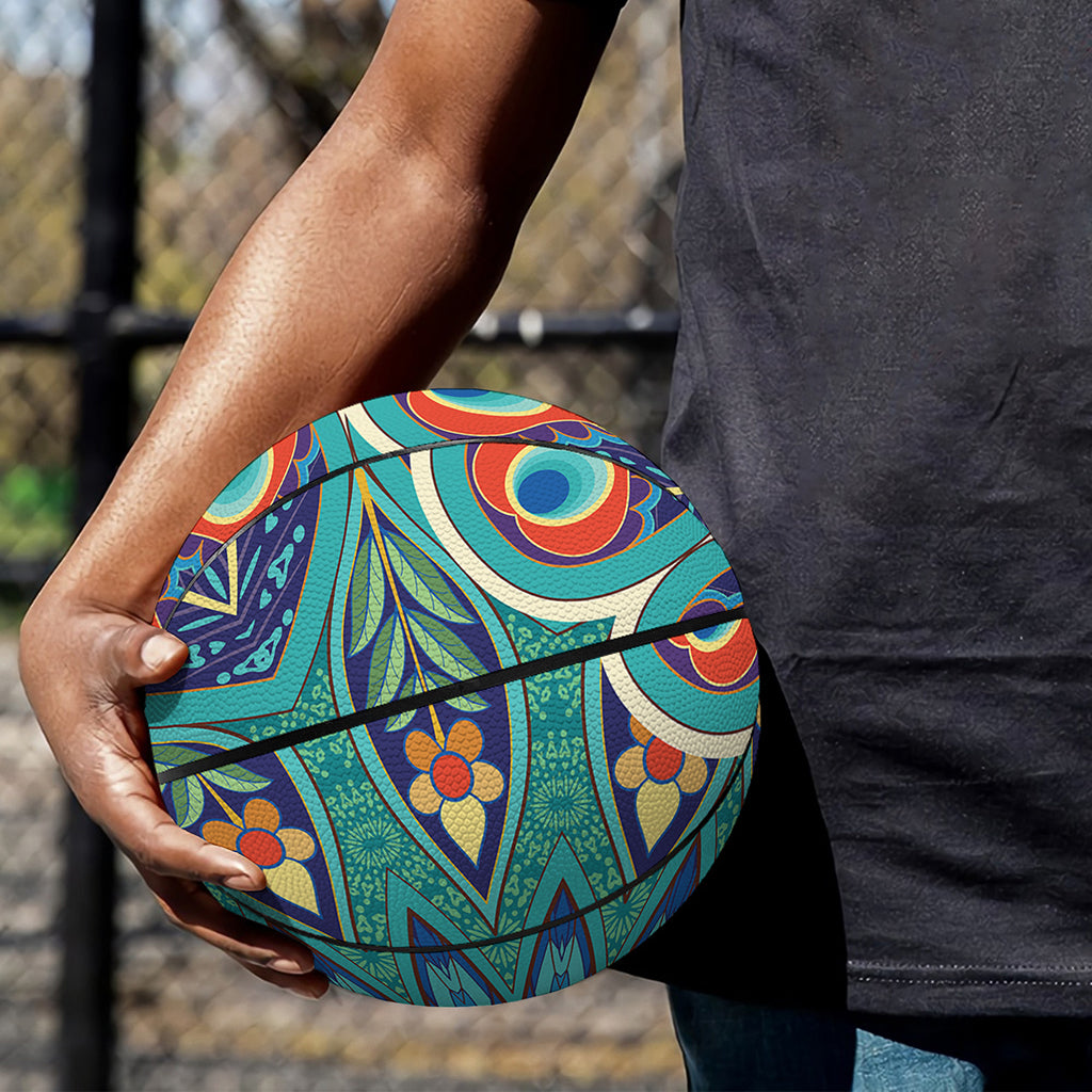 Peacock Feather Floral Pattern Print Basketball – GearFrost