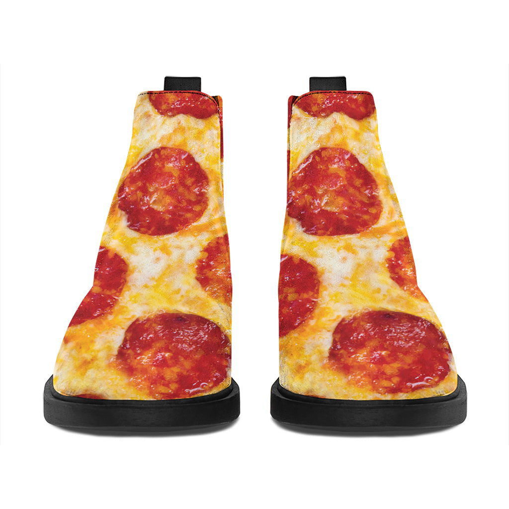 Pepperoni Pizza Print Flat Ankle Boots – GearFrost