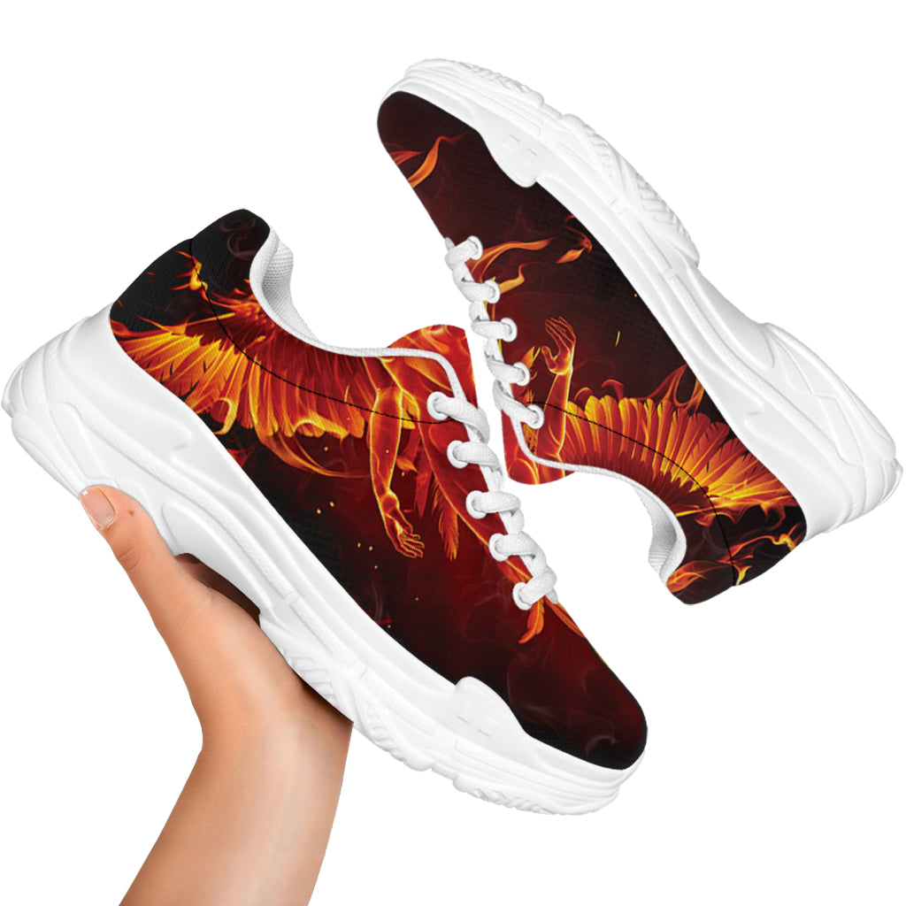 Phoenix Angel Print White Chunky Shoes – GearFrost