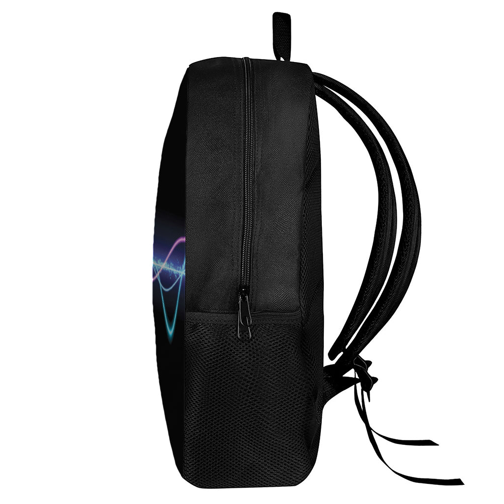 Pink And Teal Sound Wave Print 17 Inch Backpack – GearFrost