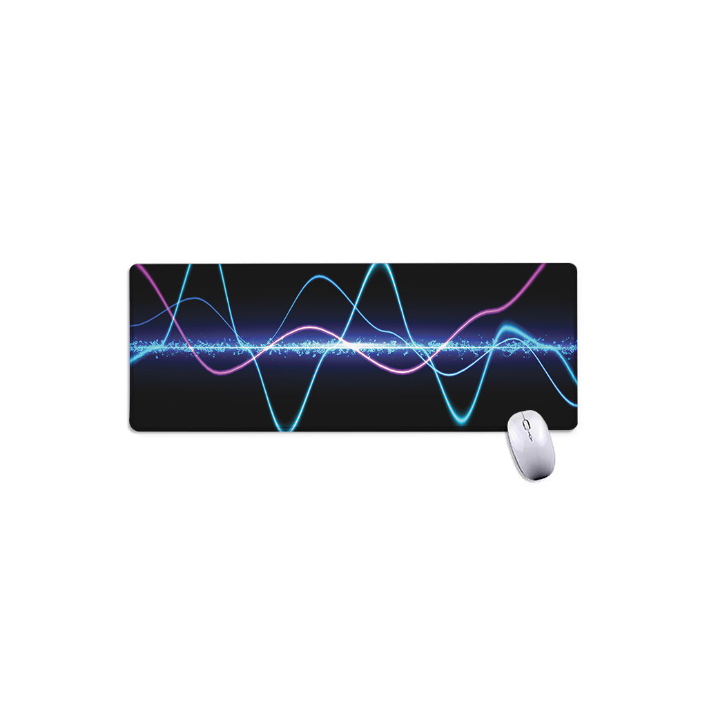 Pink And Teal Sound Wave Print Extended Mouse Pad – GearFrost