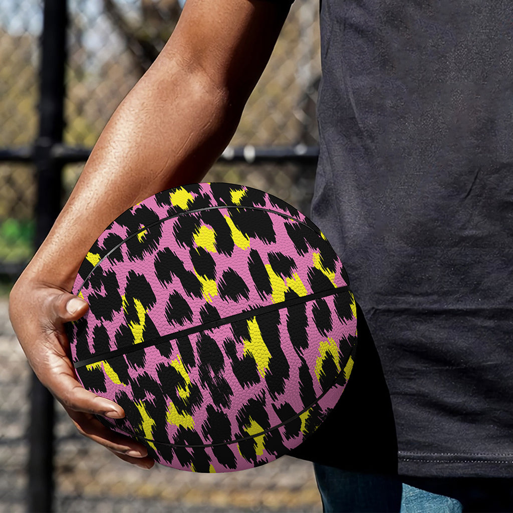 Pink And Yellow Leopard Print Basketball – GearFrost