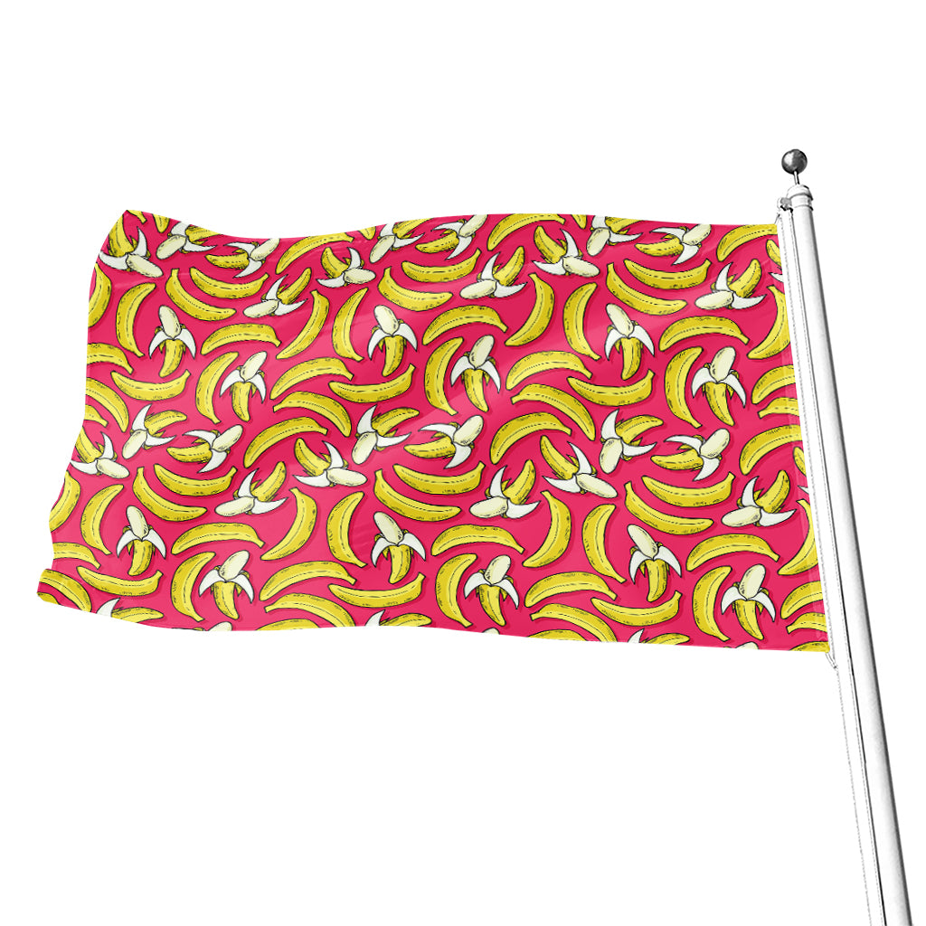 Pink Cartoon Banana Pattern Print Flag – GearFrost