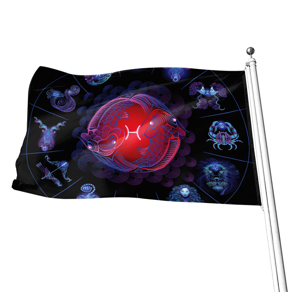 Pisces And Astrological Signs Print Flag – GearFrost