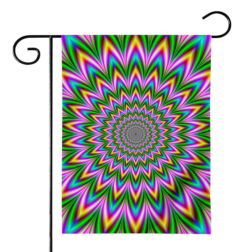 Psychedelic Radiant Optical Illusion House Flag – GearFrost