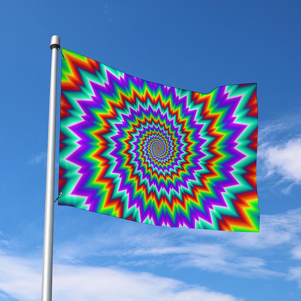 Psychedelic Spiral Optical Illusion Polyester Flag – GearFrost