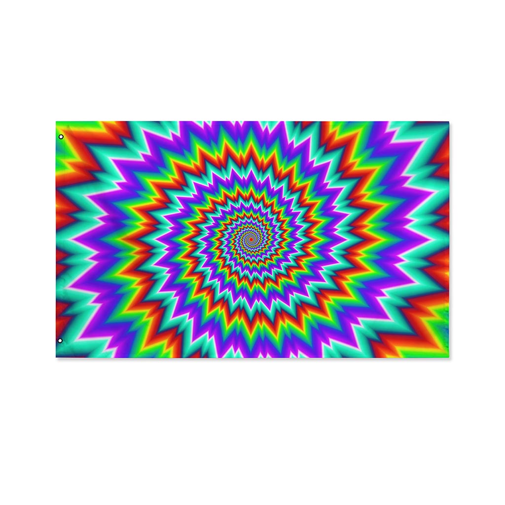 Psychedelic Spiral Optical Illusion Polyester Flag – GearFrost