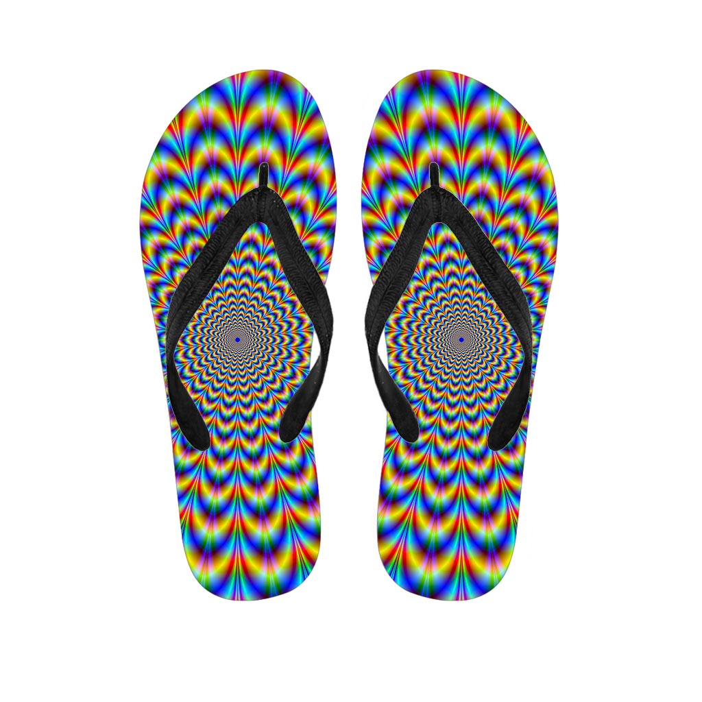 Psychedelic Wave Optical Illusion Flip Flops – GearFrost