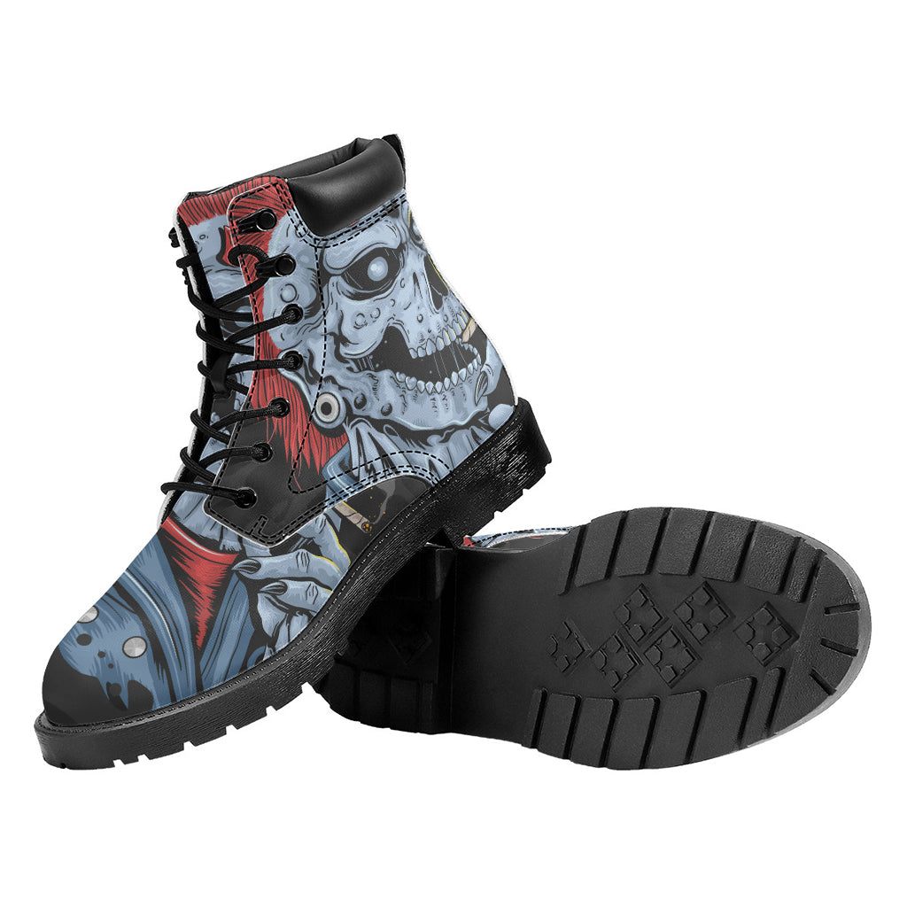 Punk Mohawk Devil Print Padded Collar Lace Up Boots – GearFrost