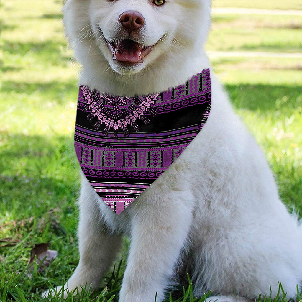 Purple And Black African Dashiki Print Over The Collar Dog Bandana ...