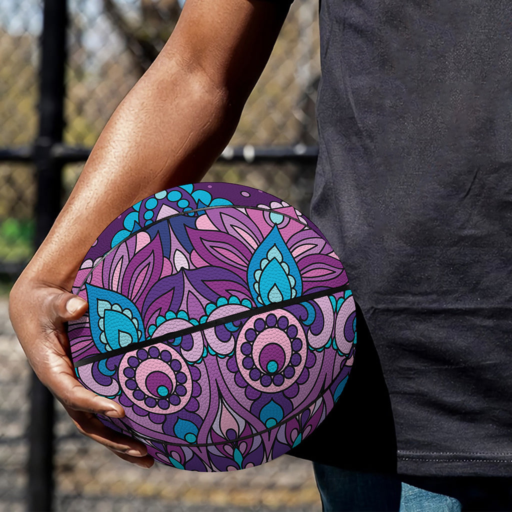 Purple And Blue Mandala Print Basketball – GearFrost