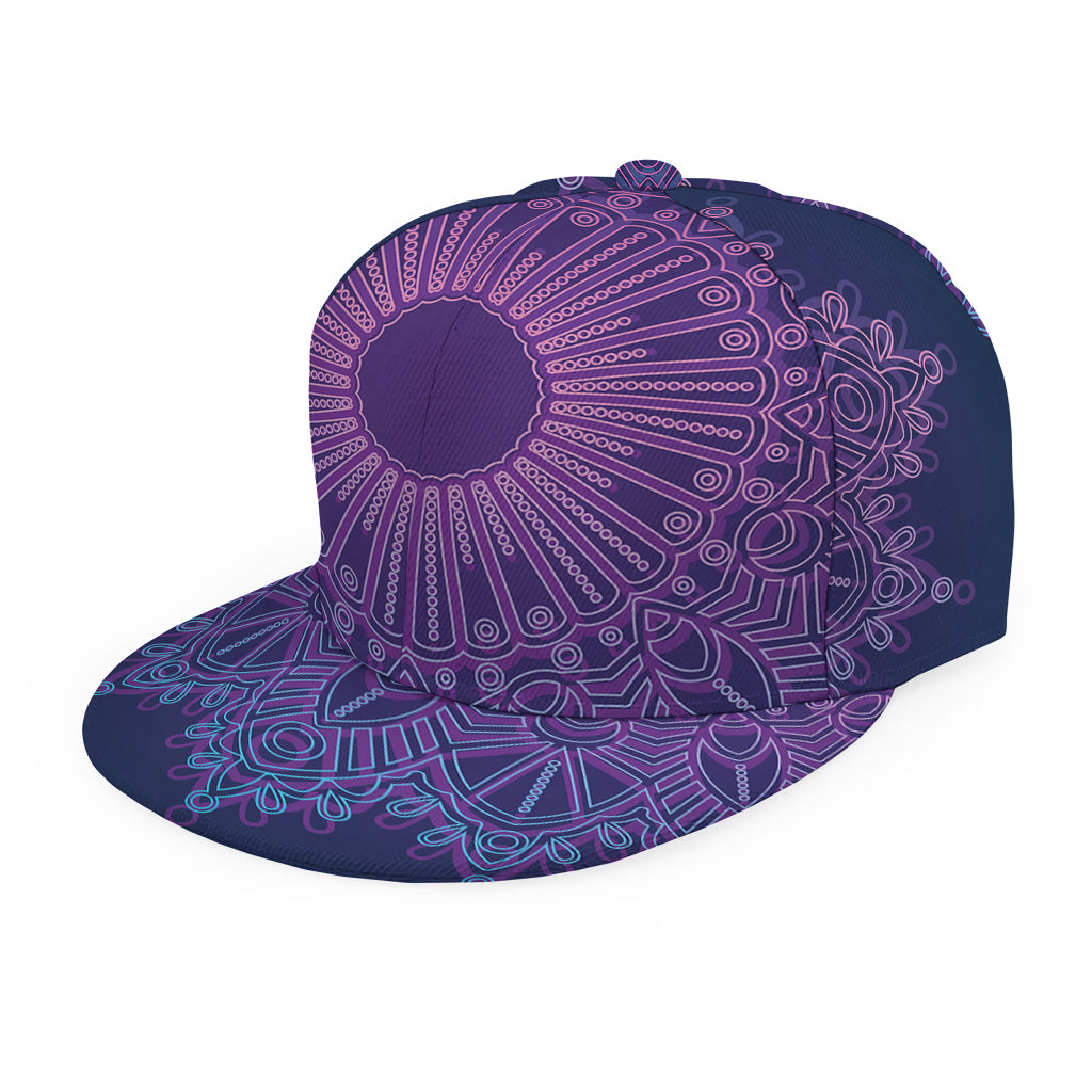 Purple Trippy Mandala Print Snapback Cap – GearFrost