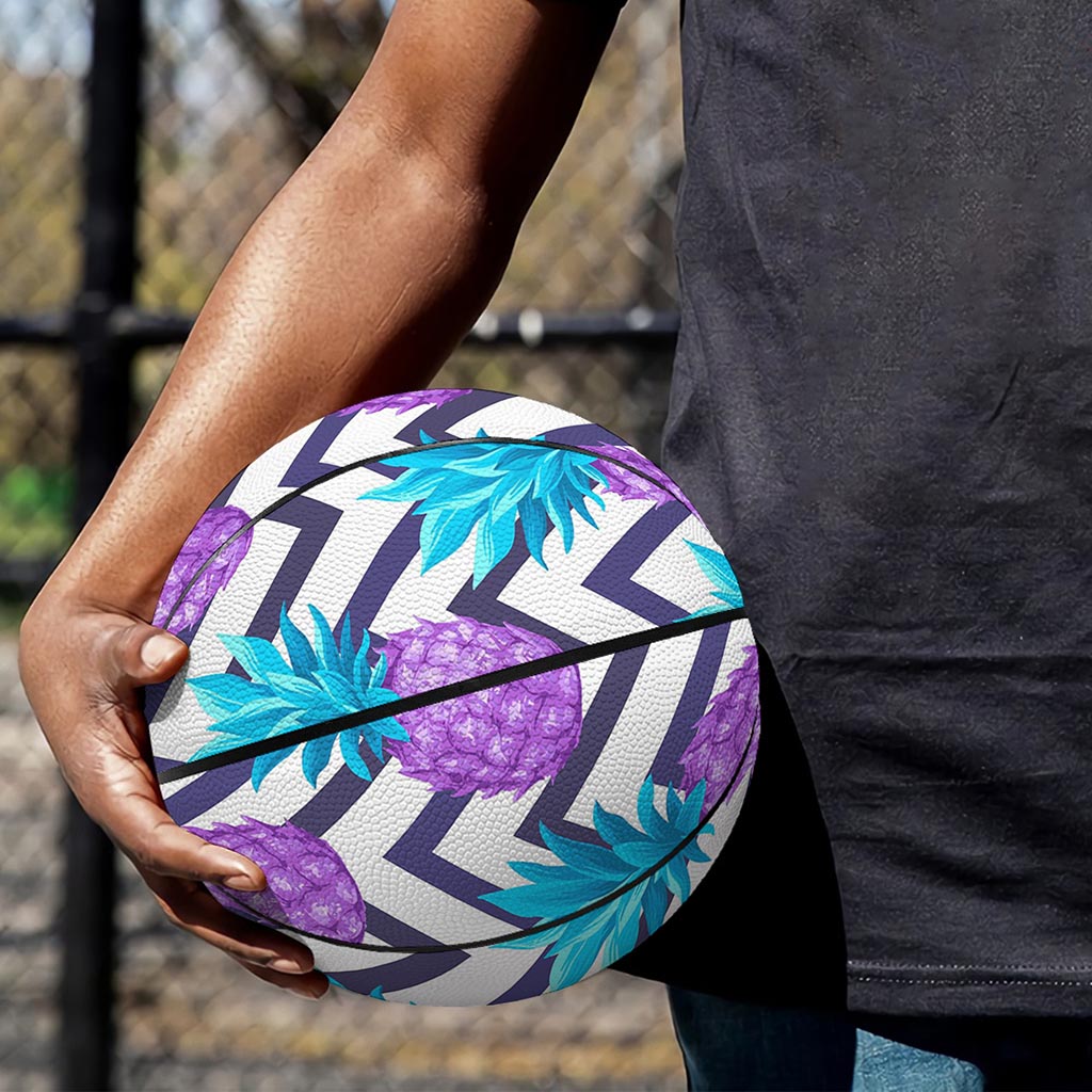 Purple Zig Zag Pineapple Pattern Print Basketball – GearFrost