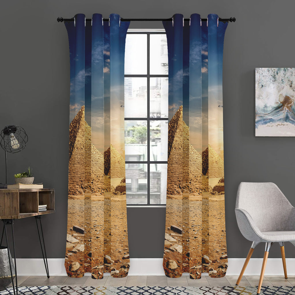 Pyramid Sunset Print Grommet Curtain Panels – GearFrost