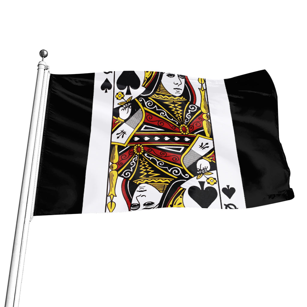Queen Of Spades Playing Card Print Flag – GearFrost