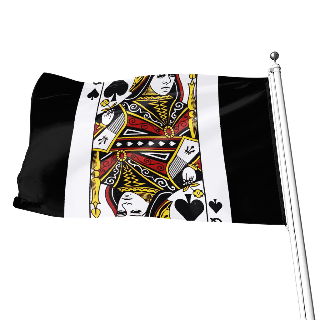 Queen Of Spades Playing Card Print Flag – GearFrost