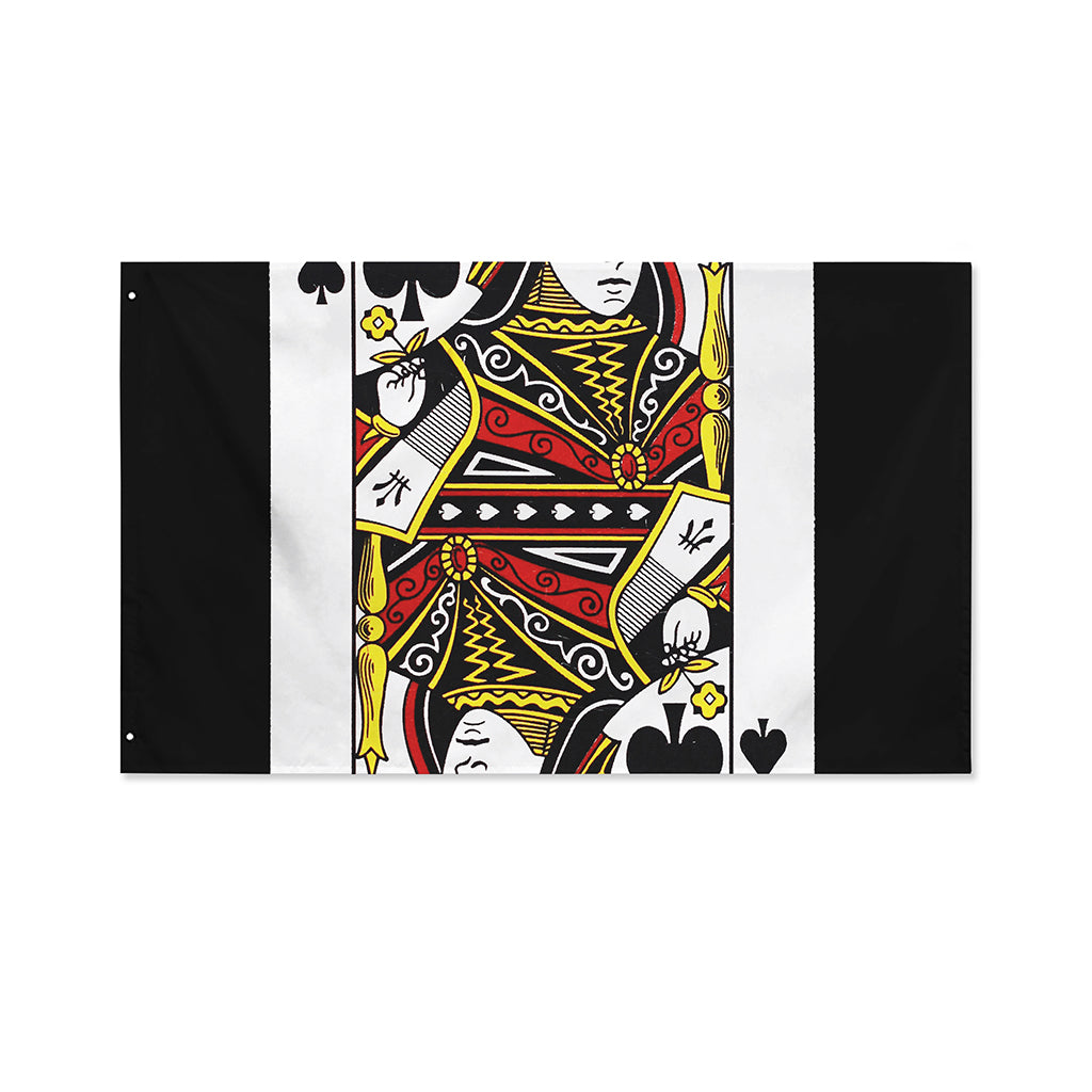 Queen Of Spades Playing Card Print Polyester Flag – GearFrost