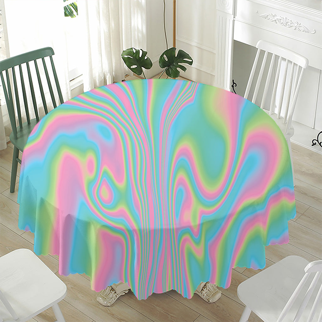Rainbow Holographic Print Waterproof Round Tablecloth – GearFrost