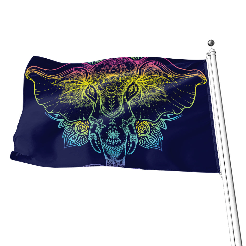 Rainbow Indian Elephant Print Flag – GearFrost