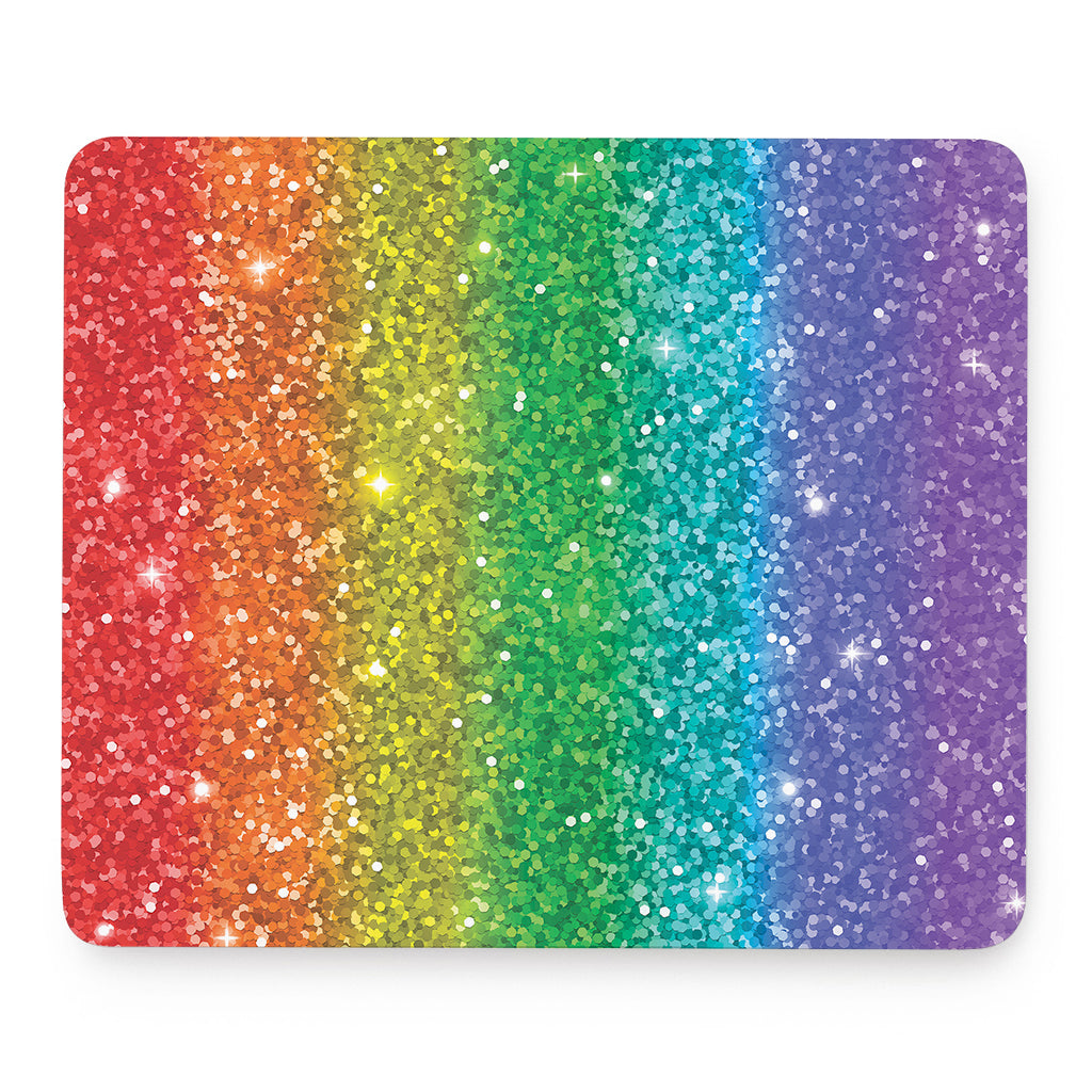 Rainbow (NOT Real) Glitter Print Mouse Pad – GearFrost