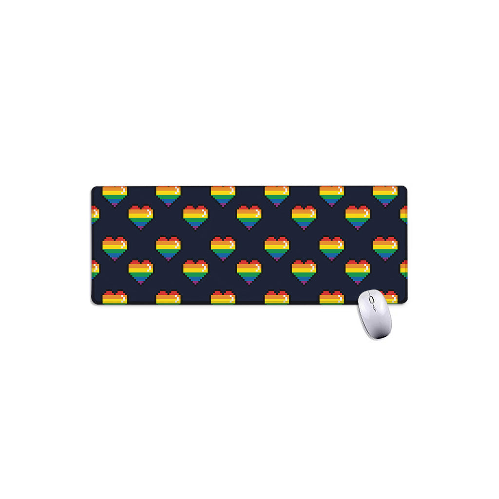 Rainbow Pixel 8-Bit LGBT Pride Heart Extended Mouse Pad – GearFrost