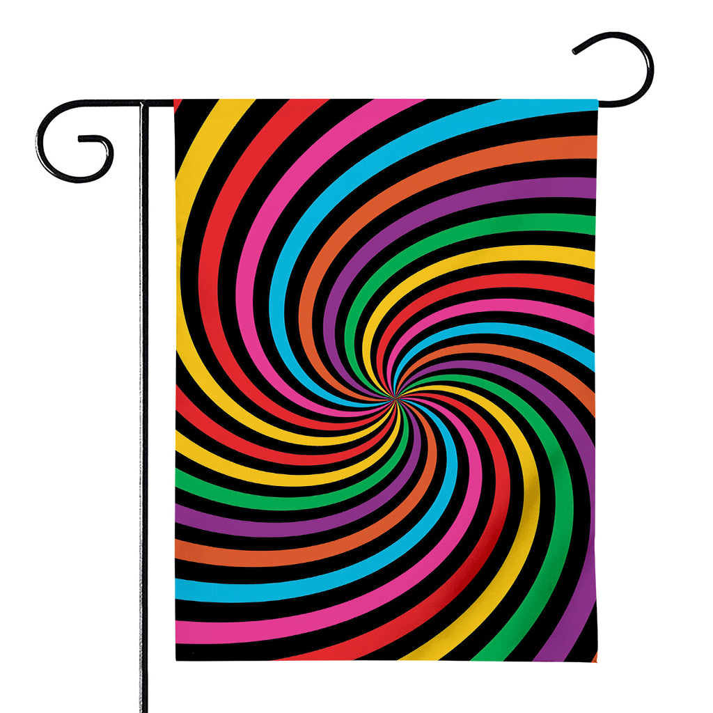 Rainbow Psychedelic Swirl Print House Flag – GearFrost