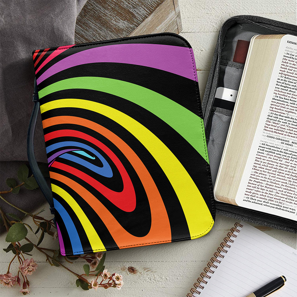 Rainbow Torus Psychedelic Print Leather Bible Cover – GearFrost