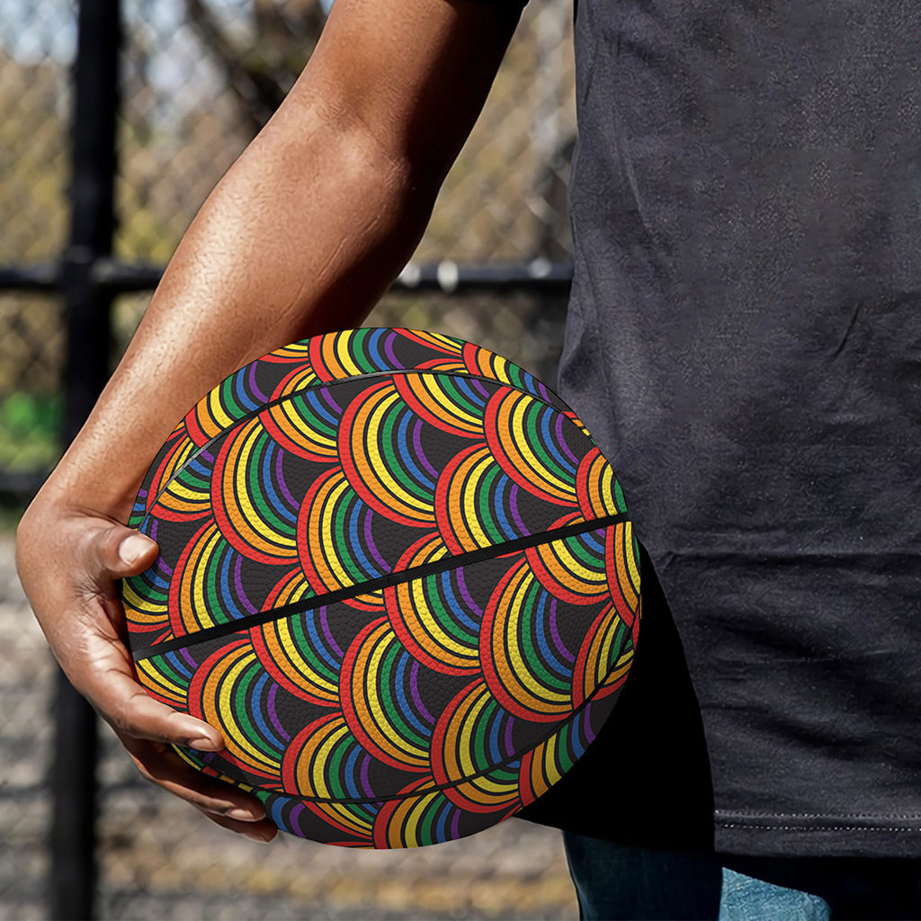 Rainbow Wave Pattern Print Basketball – GearFrost