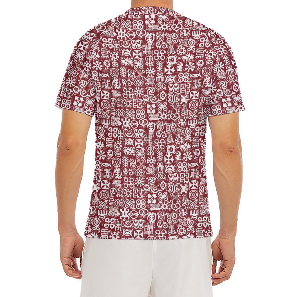 Red African Adinkra Tribe Symbols Men's Short Sleeve Rash Guard – GearFrost