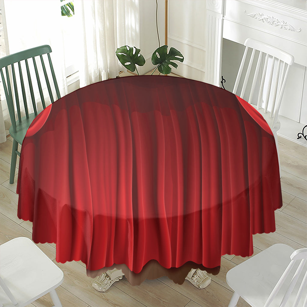 Red Curtain Theater Print Waterproof Round Tablecloth – GearFrost