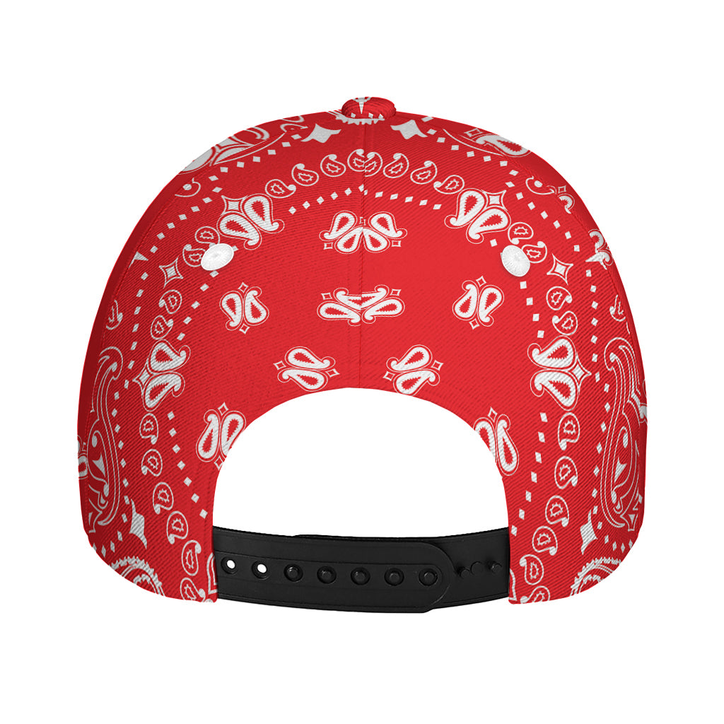Red Paisley Bandana Print Baseball Cap – GearFrost
