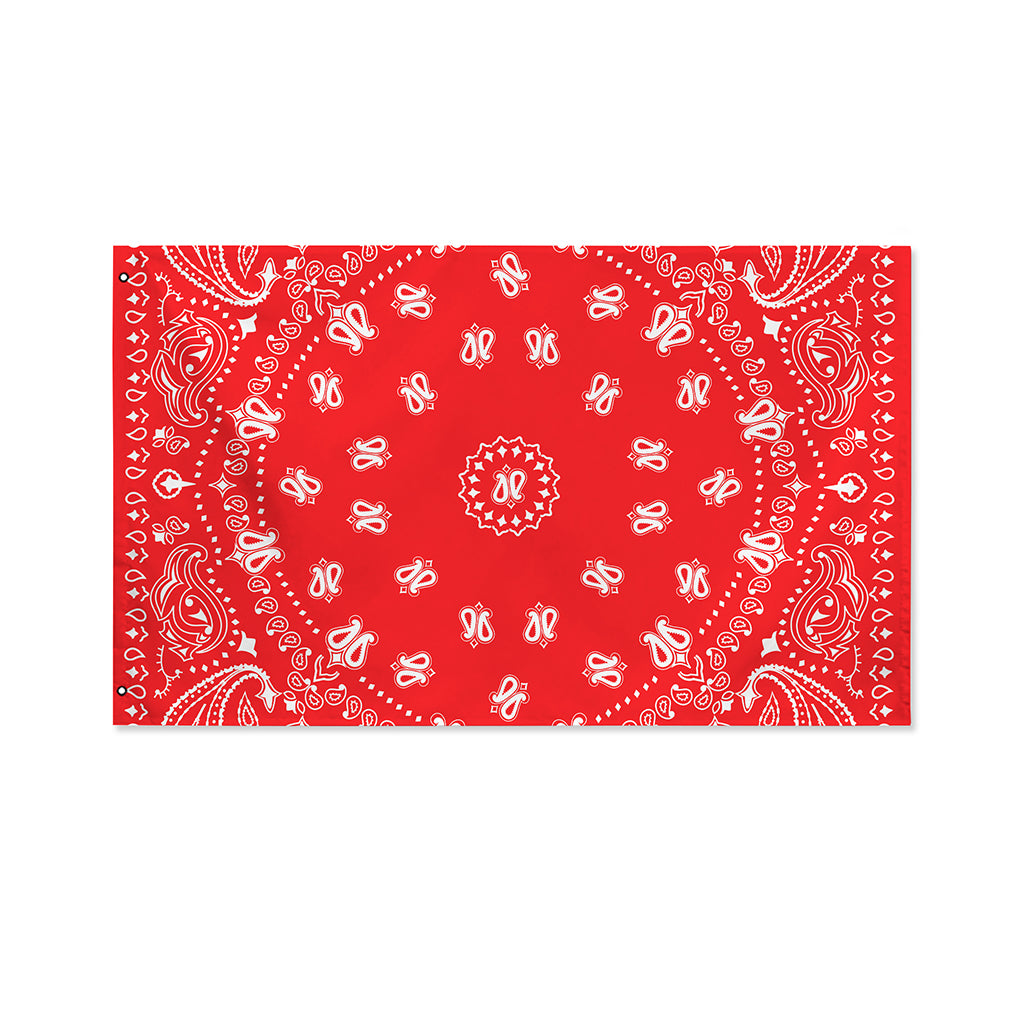 Red Paisley Bandana Print Polyester Flag – GearFrost