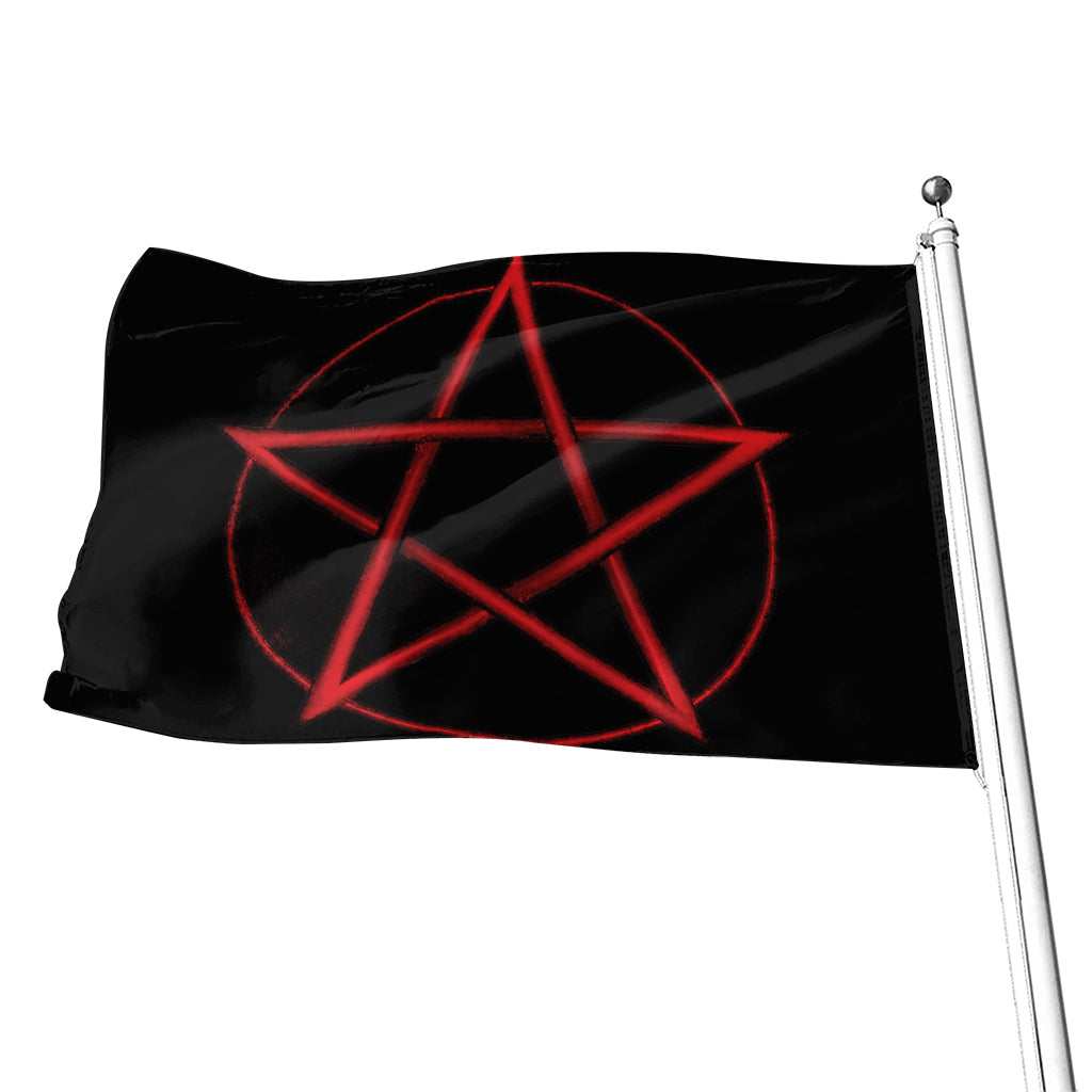Red Pentagram Symbol Print Flag – GearFrost