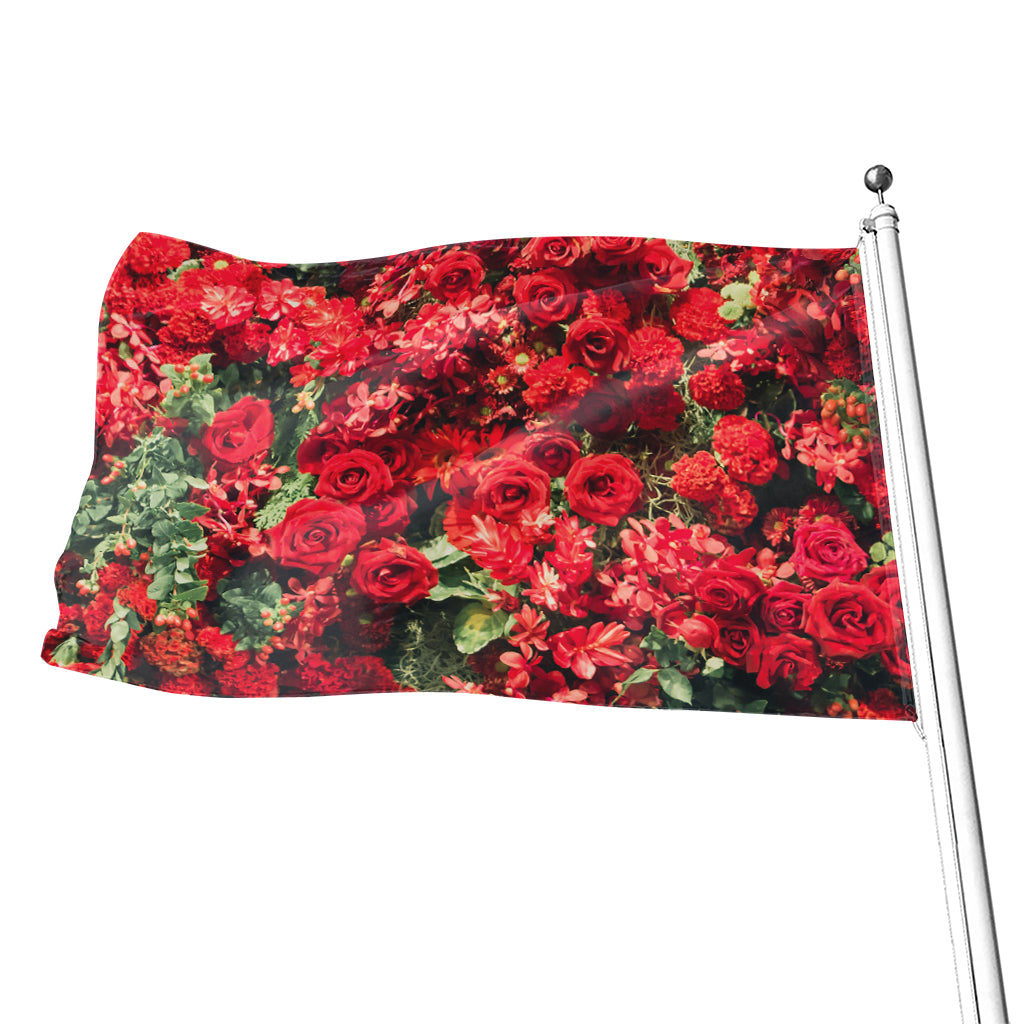 Red Rose Flower Print Flag – GearFrost