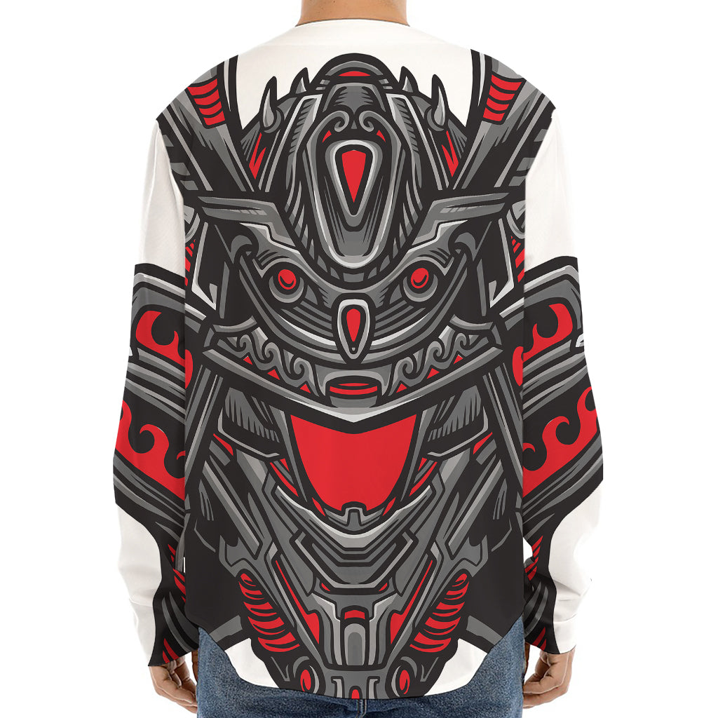 Robot Samurai Mask Print Long Sleeve Baseball Jersey – GearFrost