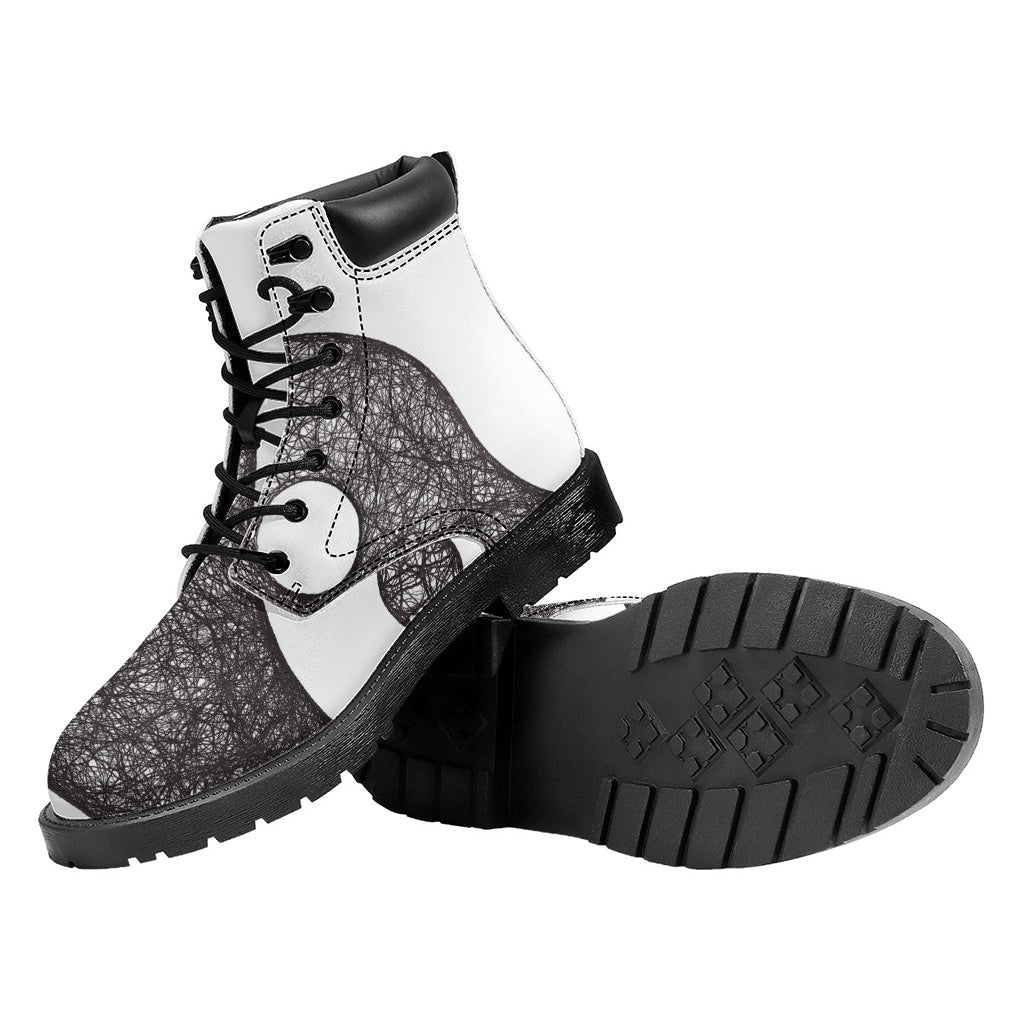 Roots Yin Yang Print Padded Collar Lace Up Boots – GearFrost