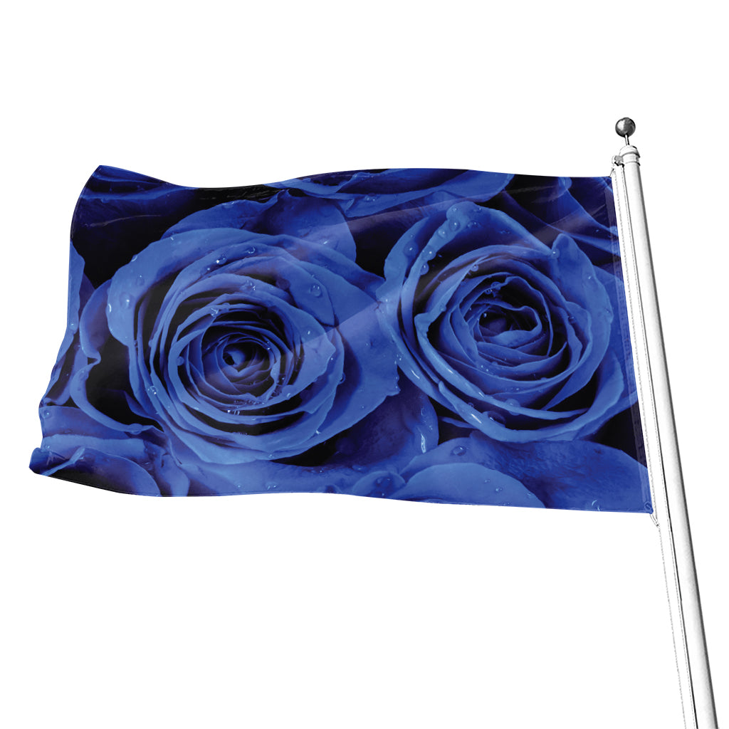 Royal Blue Rose Print Flag – GearFrost