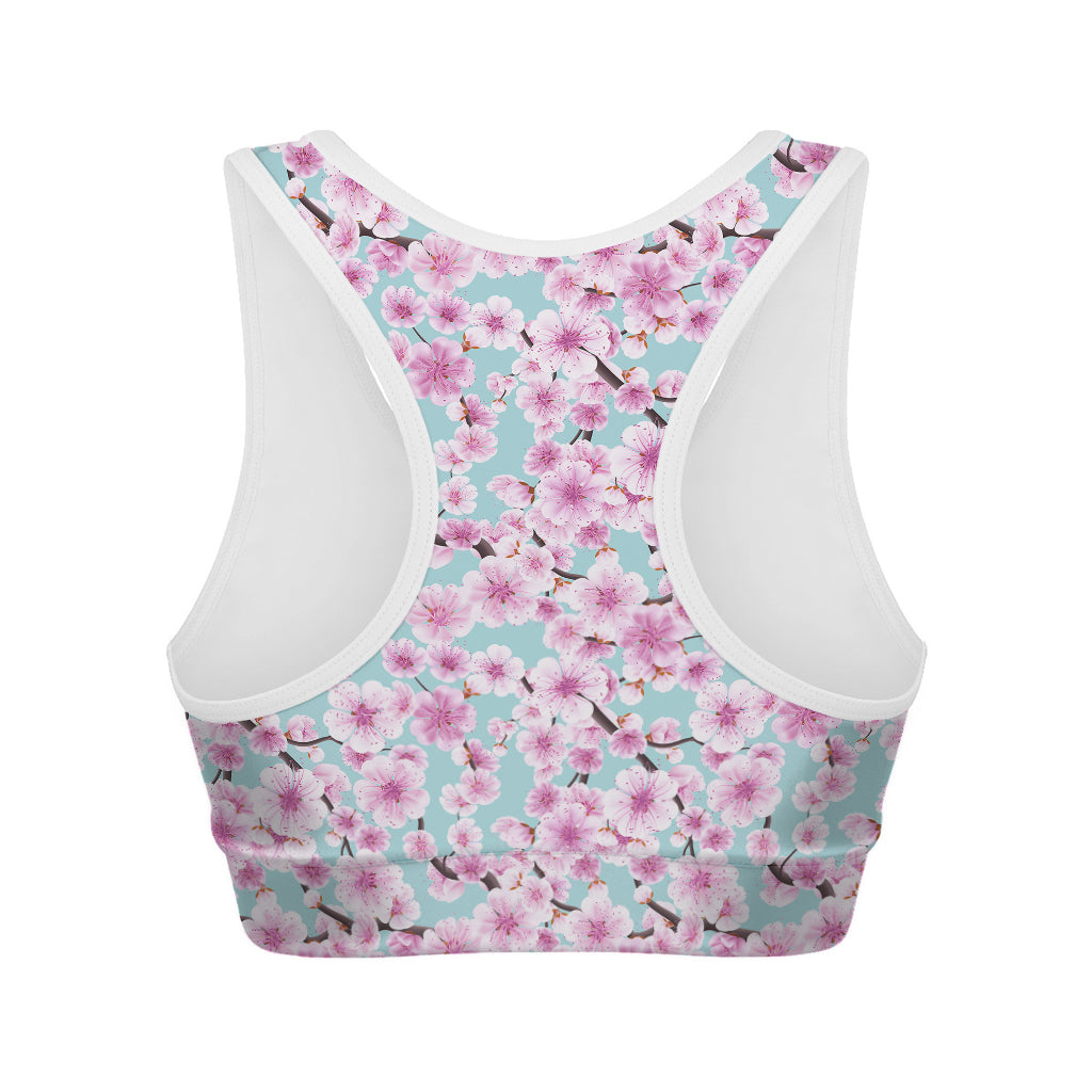 Sakura Cherry Blossom Pattern Print Women's Sports Bra – GearFrost