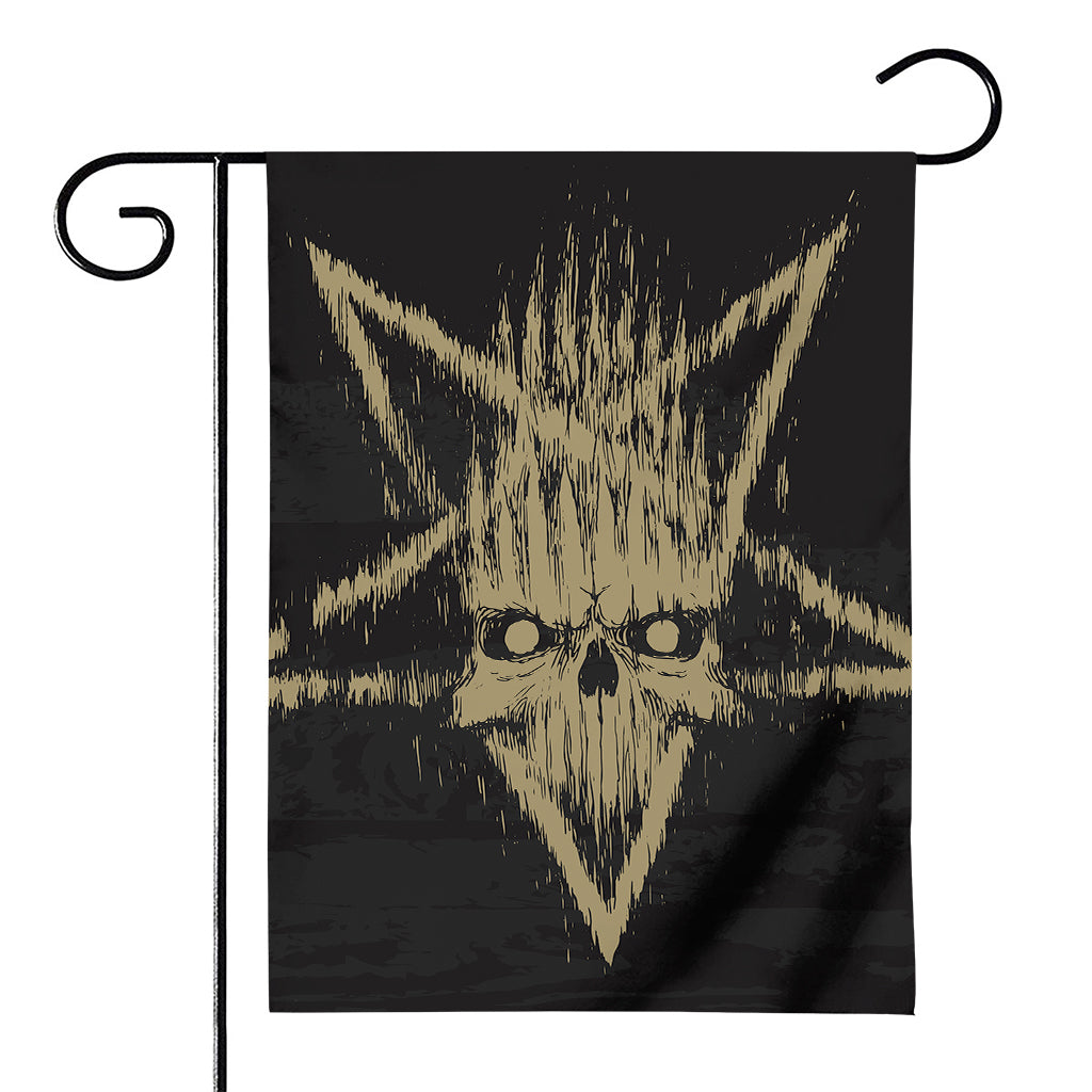Satanic Pentagram Skull Print House Flag – GearFrost