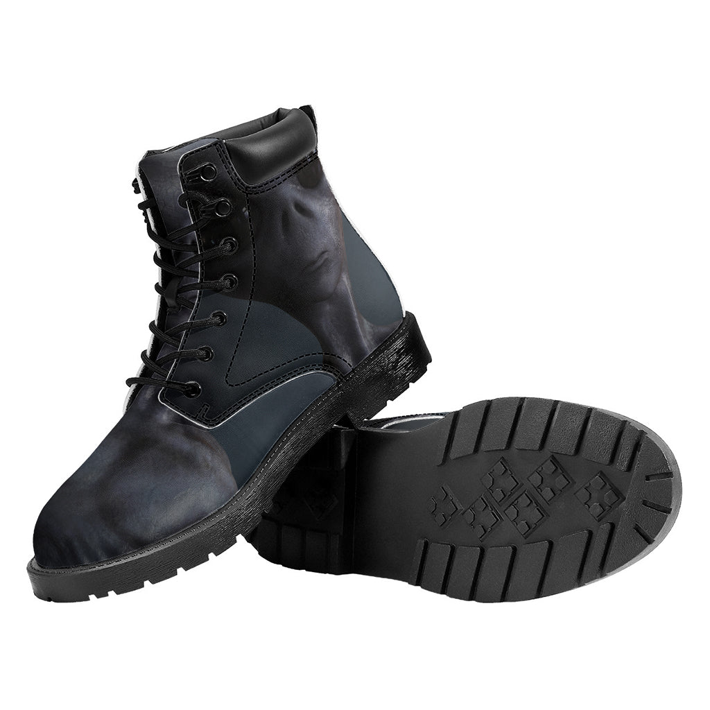 Scary Grey Alien 3D Print Padded Collar Lace Up Boots – GearFrost