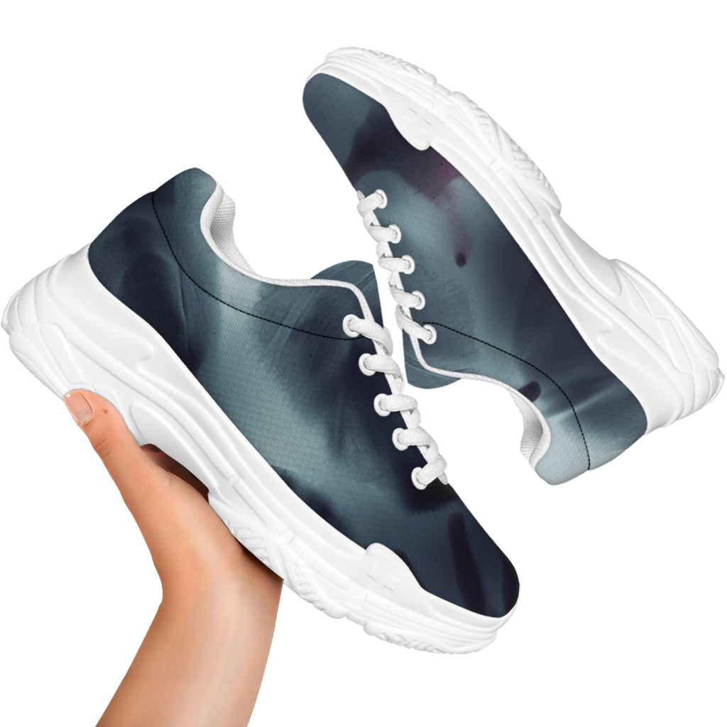 Screaming Horror Ghost 3D Print White Chunky Shoes – GearFrost
