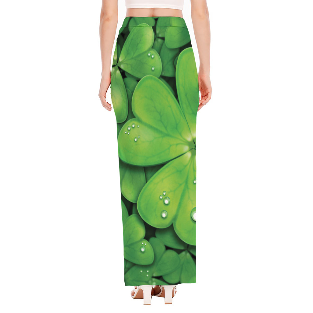 Shamrock Clover St. Patrick's Day Print High Slit Maxi Skirt – GearFrost