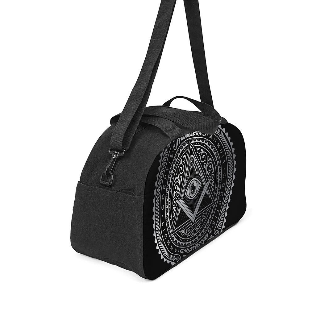 Silver And Black All Seeing Eye Print Travel Bag – GearFrost