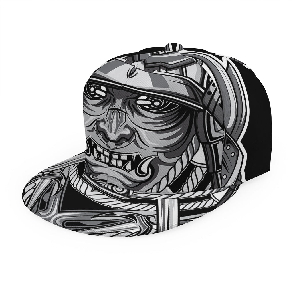 Silver Samurai Mask Print Snapback Cap – GearFrost